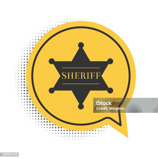 Icône Détoile Hexagonale Noire De Shérif Isolée Sur Le Fond Blanc