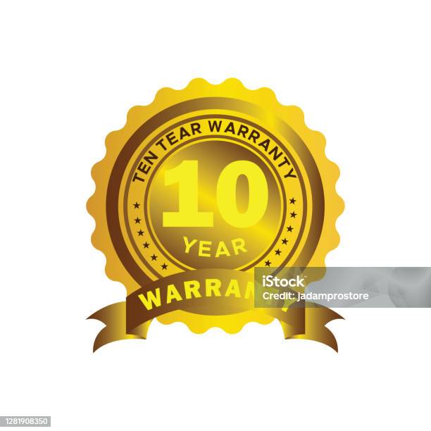 Lencana Garansi 10 Tahun Warna Emas Segel Tanda Label Dengan Pita Emas ... Lencana Garansi 10 Tahun Warna Emas Segel Tanda Label Dengan Pita Emas ...