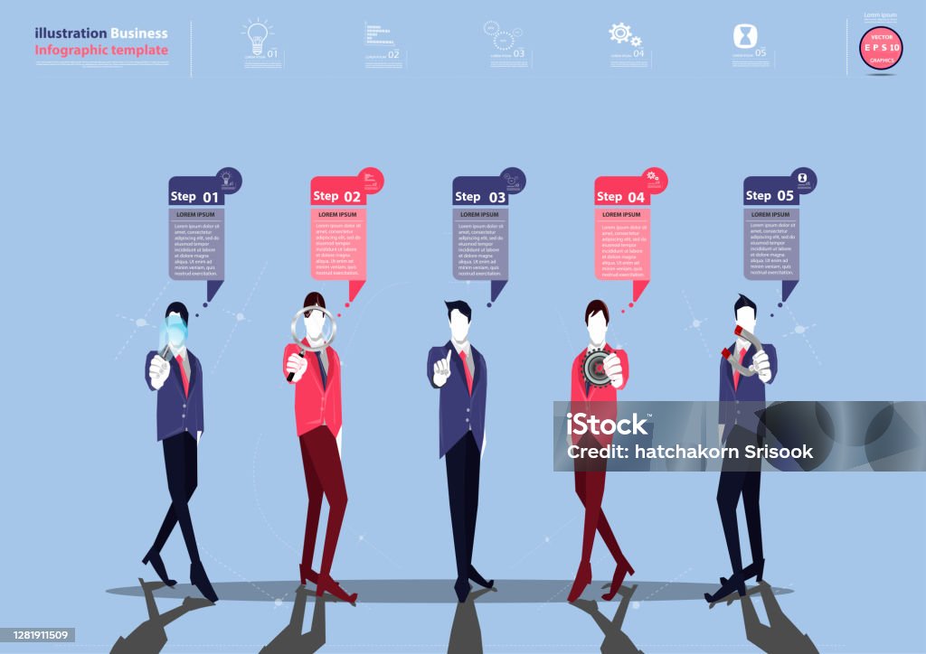 Business Man And Lady Teamwork Idea And Concept Modern Vector