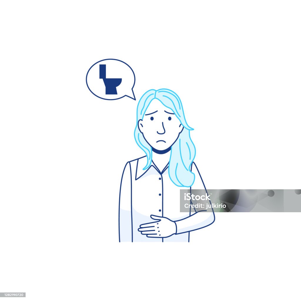 Diarrhea Vomiting Concept Constipation Nausea Line Icon Sick Woman ... Diarrhea Vomiting Concept Constipation Nausea Line Icon Sick Woman ...
