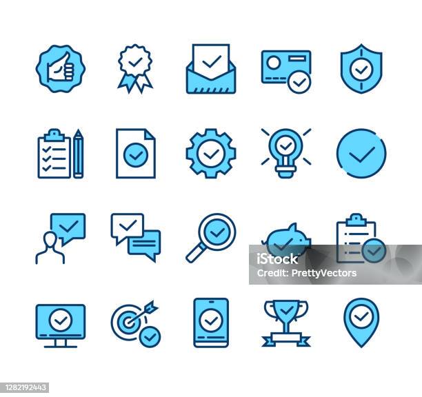 Approuvez Lensemble Isolé Dicône De Pictogramme Web De La Ligne De