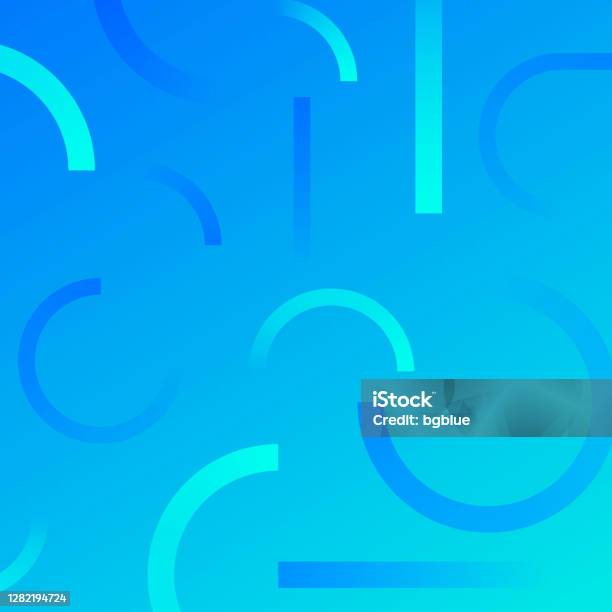 Desain Abstrak Dengan Bentuk Geometris Trendy Blue Gradient Ilustrasi