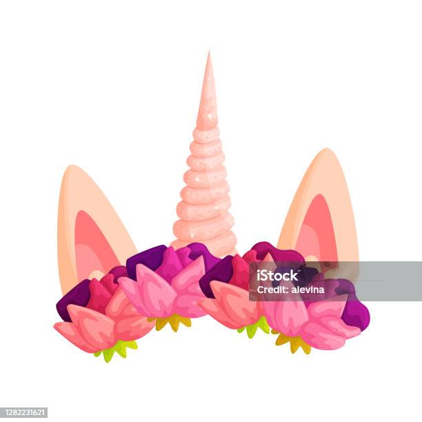 Ikat Kepala Unicorn Dengan Ilustrasi Kartun Karangan Bunga Peony ... Ikat Kepala Unicorn Dengan Ilustrasi Kartun Karangan Bunga Peony ...