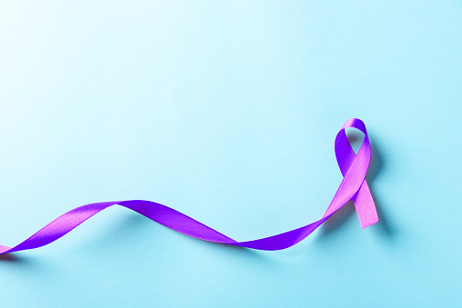 Símbolo De La Cinta Púrpura De La Conciencia Del Cáncer De Páncreas Foto De Stock Y Más Banco De