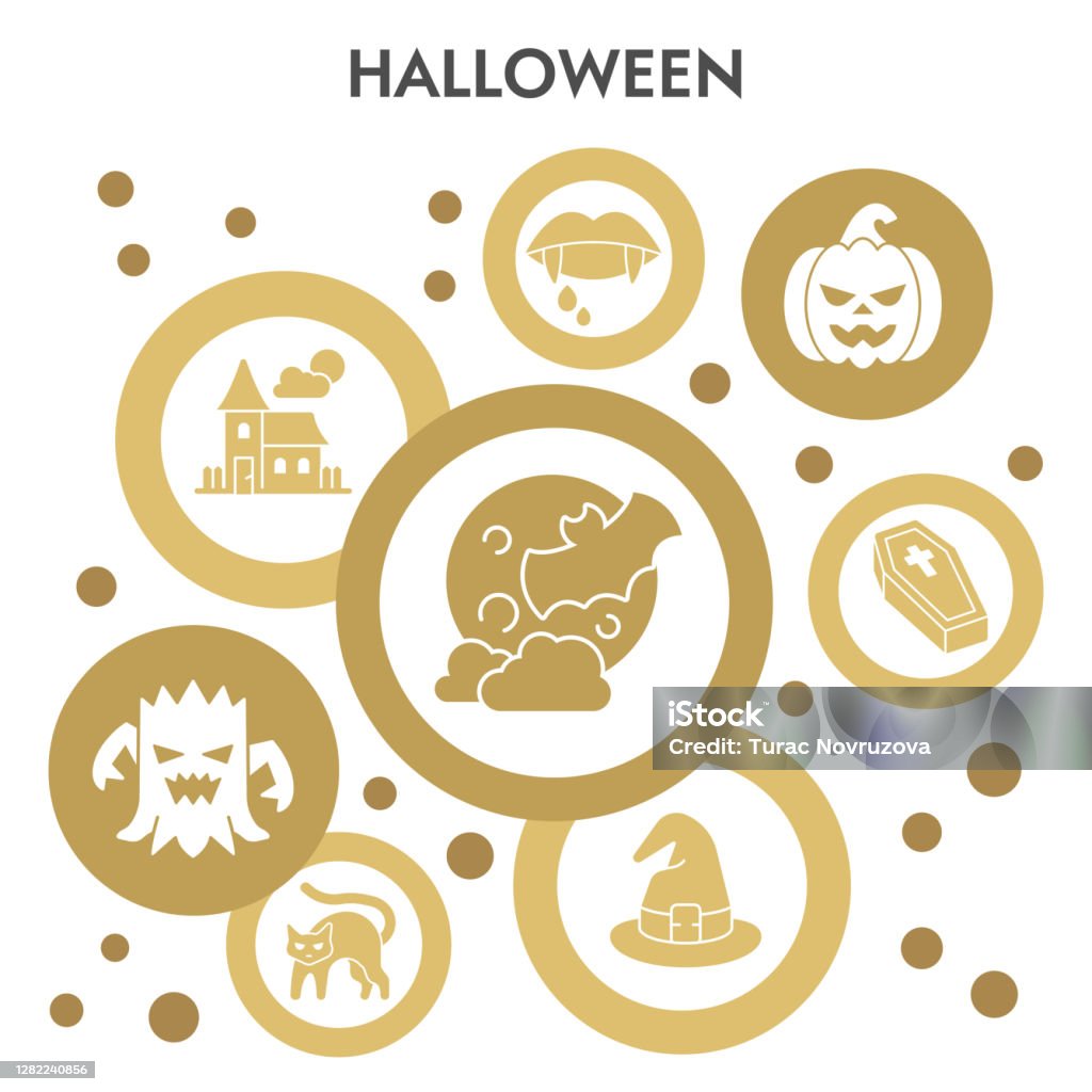 Halloween Infographic Design Template With Icons Paranormal Activity