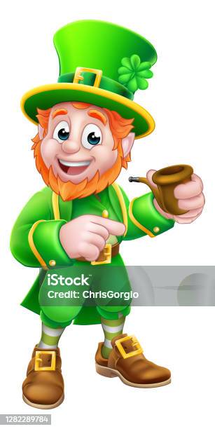 Leprechaun St Patricks Day Cartoon Character Stock Illustration