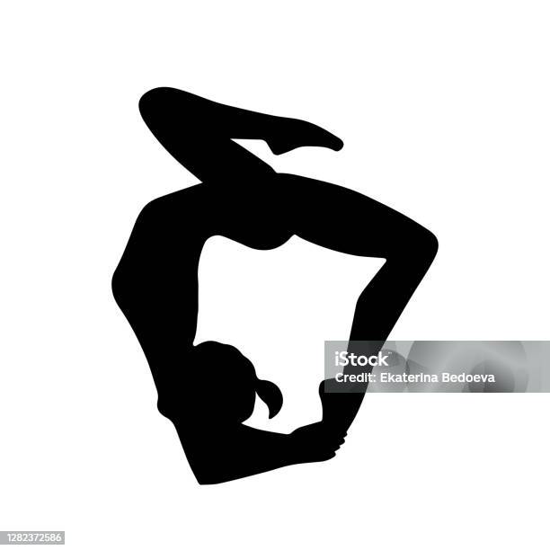 Frau Stretching Schwarze Silhouette Ballerina Oder Turnerin Isoliert ... Frau Stretching Schwarze Silhouette Ballerina Oder Turnerin Isoliert ...