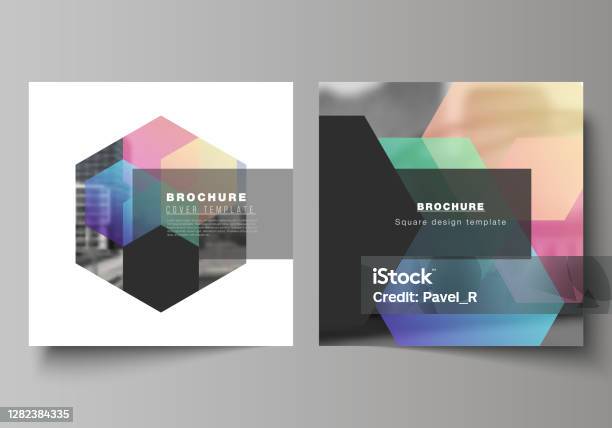 Tata Letak Vektor Dari Dua Format Persegi Mencakup Template Desain