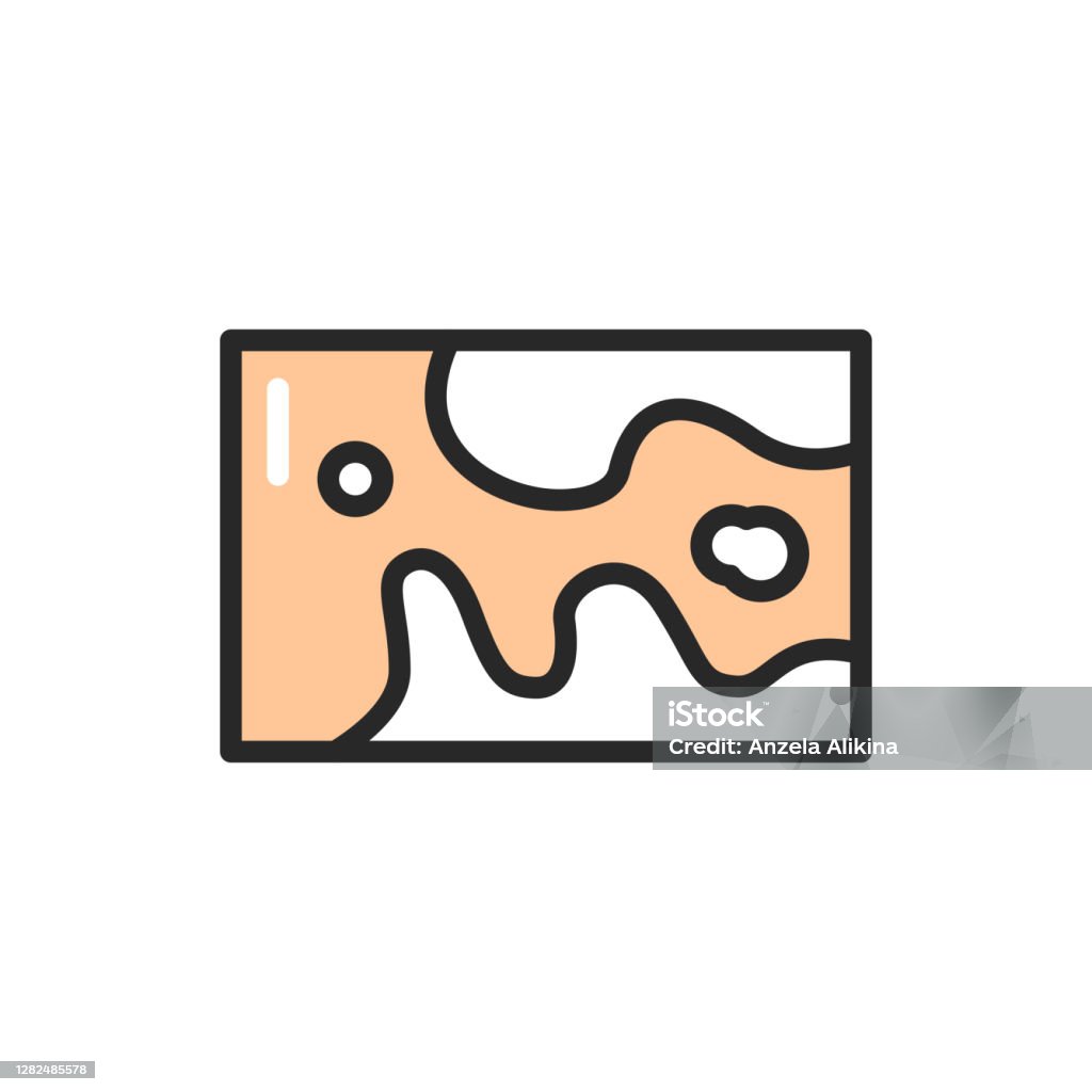 Vitiligo Color Line Icon Isolated Vector Element Stock Illustration
