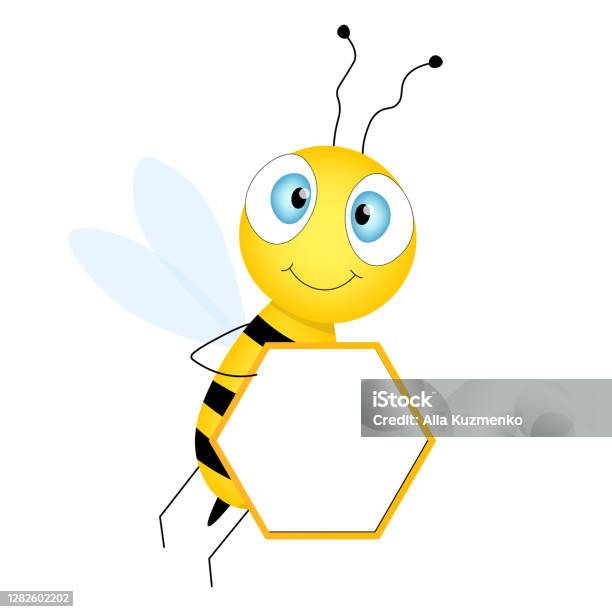 Mascotte Mignonne Dabeille De Dessin Animé Abeille Joyeuse Avec Une
