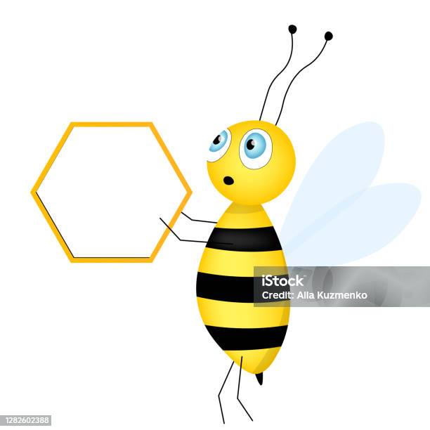 Mascotte Mignonne Dabeille De Dessin Animé Abeille Joyeuse Avec Une