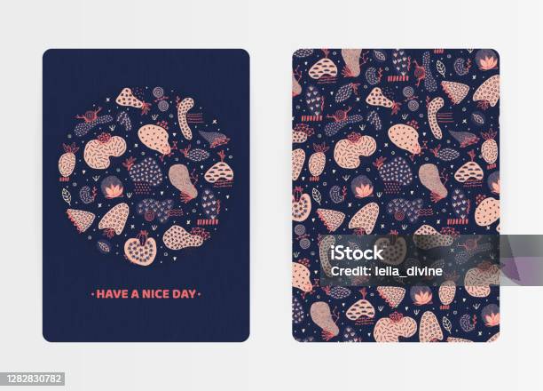 Desain Sampul Dengan Bentuk Abstrak Yang Digambar Dengan Tekstur