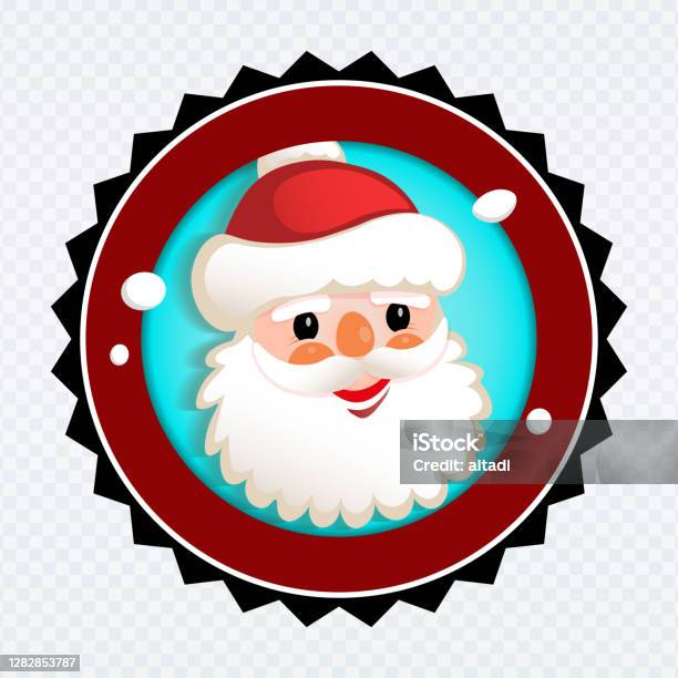 Elemen Komposisi Natal Tanda Bulat Dengan Siluet Wajah Santa Claus Yang ... Elemen Komposisi Natal Tanda Bulat Dengan Siluet Wajah Santa Claus Yang ...