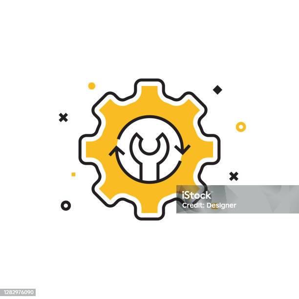 Icône De Ligne Plate Doptimisation Illustration De Symbole Vectoriel De