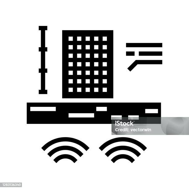 Natural Disasters Building Modeling Glyph Icon Vector Illustration ... Natural Disasters Building Modeling Glyph Icon Vector Illustration ...