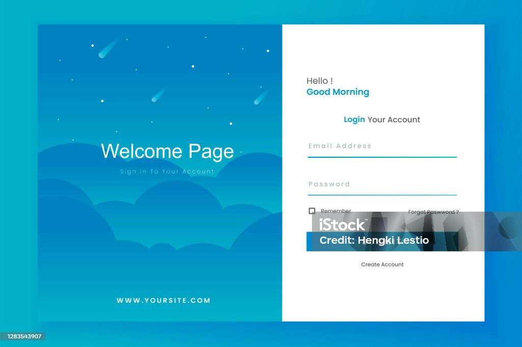 Login Form Landing Page Design Template Stock Illustration - Download ... Login Form Landing Page Design Template Stock Illustration - Download ...