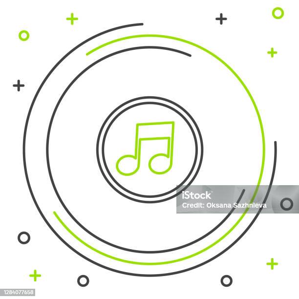 Note De Musique De Ligne Icône De Tonalité Isolée Sur Le Fond Blanc