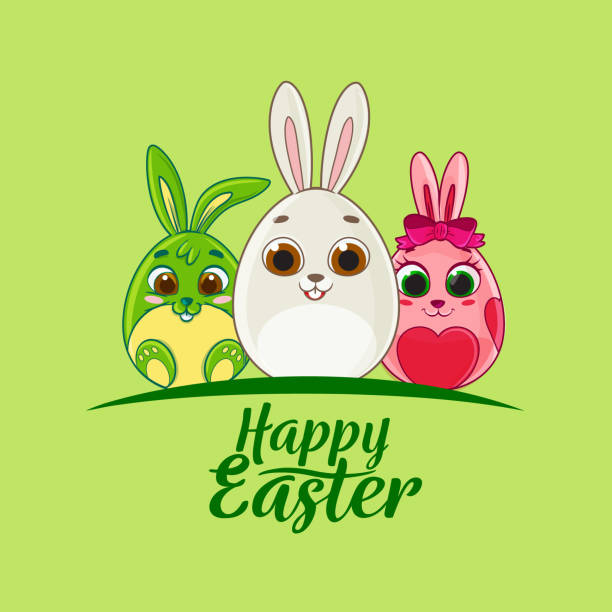 100 Happy Easter Bunny And Eggs Emoticons Emoji Greeting Card Stock Illustrations Royalty Free