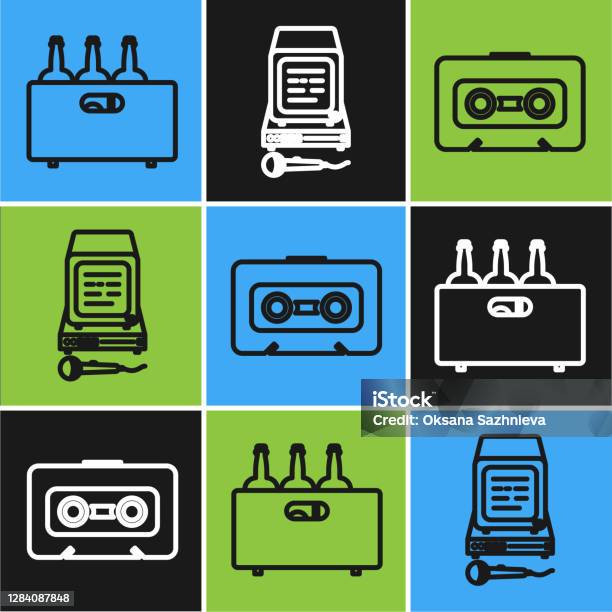 Atur Botol Anggur Dalam Kotak Kayu Pita Kaset Audio Retro Dan Ikon ... Atur Botol Anggur Dalam Kotak Kayu Pita Kaset Audio Retro Dan Ikon ...