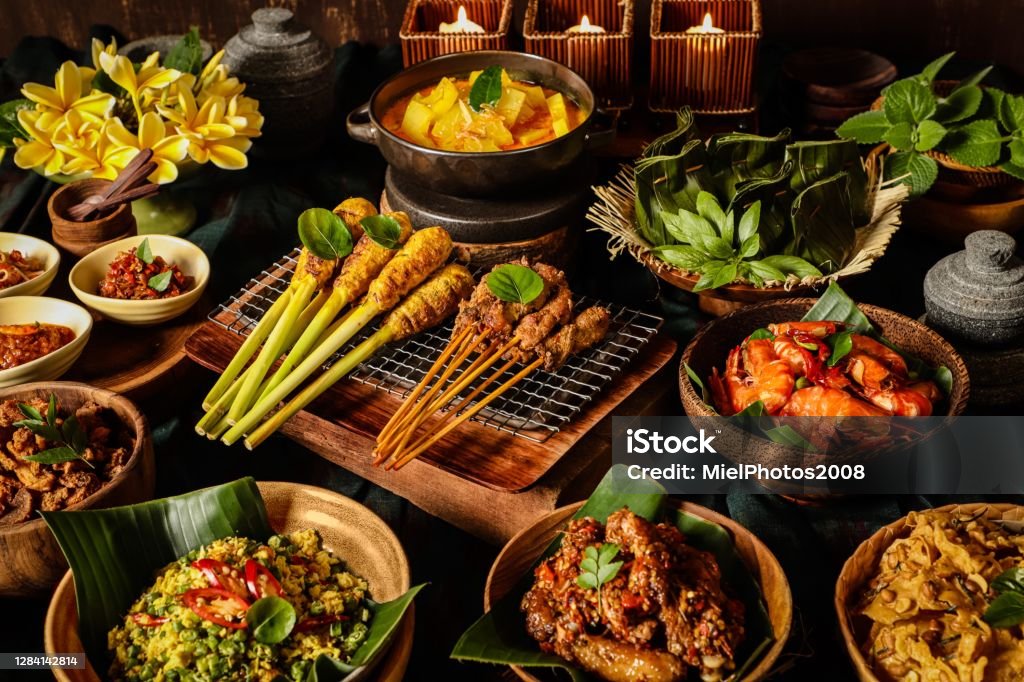Balinese Rijsttafel With Sate Lilit Pork Satay Gedang Mekuah Chicken