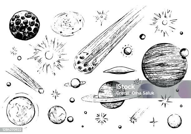 Ensemble Dillustration Vectorielle Dessiné À La Main Croquis Dencre