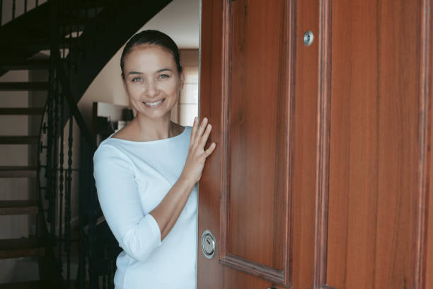 Free Stock Photo of Woman by the door with a captivating glance ...