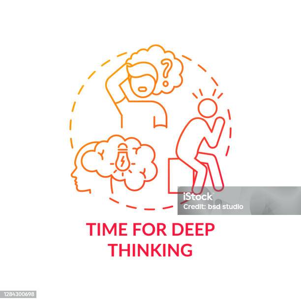 깊은 사고 개념 아이콘을위한 시간 Mental Wellbeing에 대한 스톡 벡터 아트 및 기타 이미지 Mental