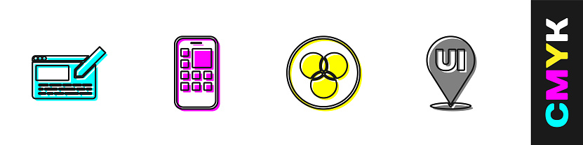Atur Desain Ui Atau Ux Aplikasi Seluler Pencampuran Warna Rgb Dan Cmyk