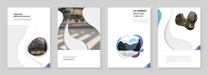 Layout Brochure A4 Di Copertine Modelli Di Design Con Fluide Colorate