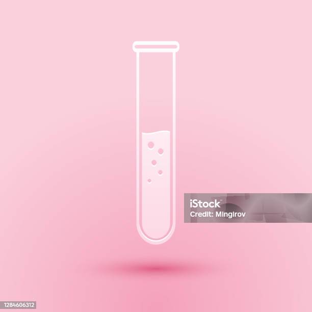 Tube Dessai Et Flacon De Coupe De Papier Icône Dessai Chimique De