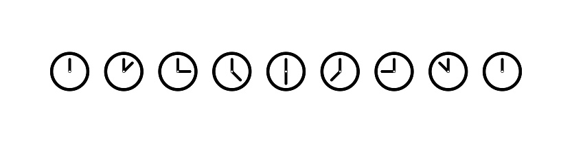 Heure Temps Avec Lhorloge Icônes Vectorielles De Collection Dhorloge