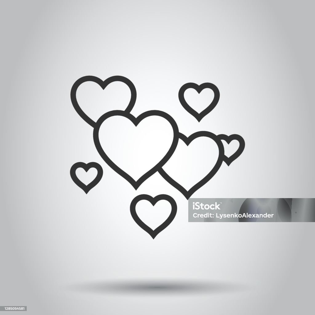 Herzsymbol Im Flachen Stil Liebe Vektorillustration Auf Weißem ... Herzsymbol Im Flachen Stil Liebe Vektorillustration Auf Weißem ...