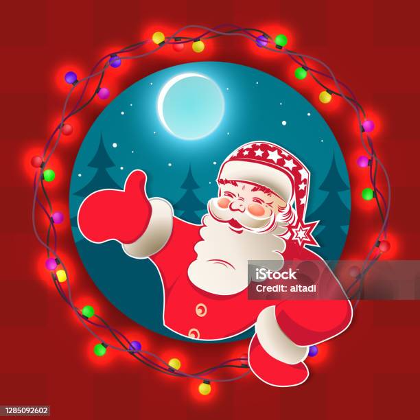 Elemen Untuk Komposisi Natal Pola Bulat Dengan Karangan Bunga Santa ... Elemen Untuk Komposisi Natal Pola Bulat Dengan Karangan Bunga Santa ...