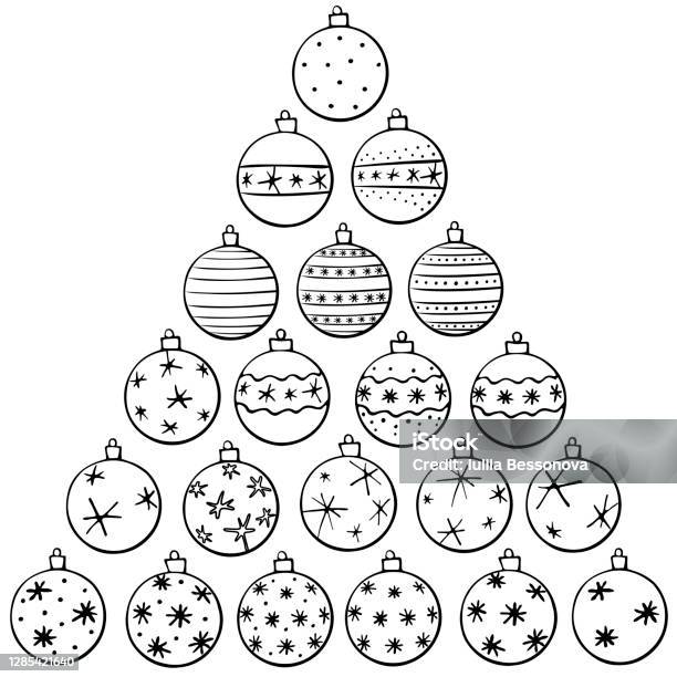 Triangle Vectoriel Des Boules Darbre De Noël Nouvel An Et Illustration