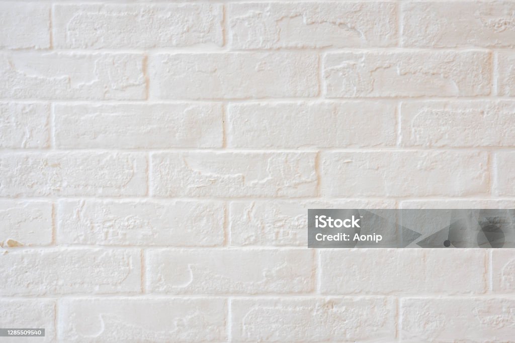 Latar Belakang Dinding Bata Putih Bertekstur Abstrak Brickwork Batu
