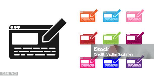 Vetores De Ícone De Design Ui Preto Ou Ux Isolado No Fundo Branco