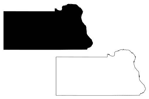Oliver County North Dakota State Map Vector Illustration Scribble