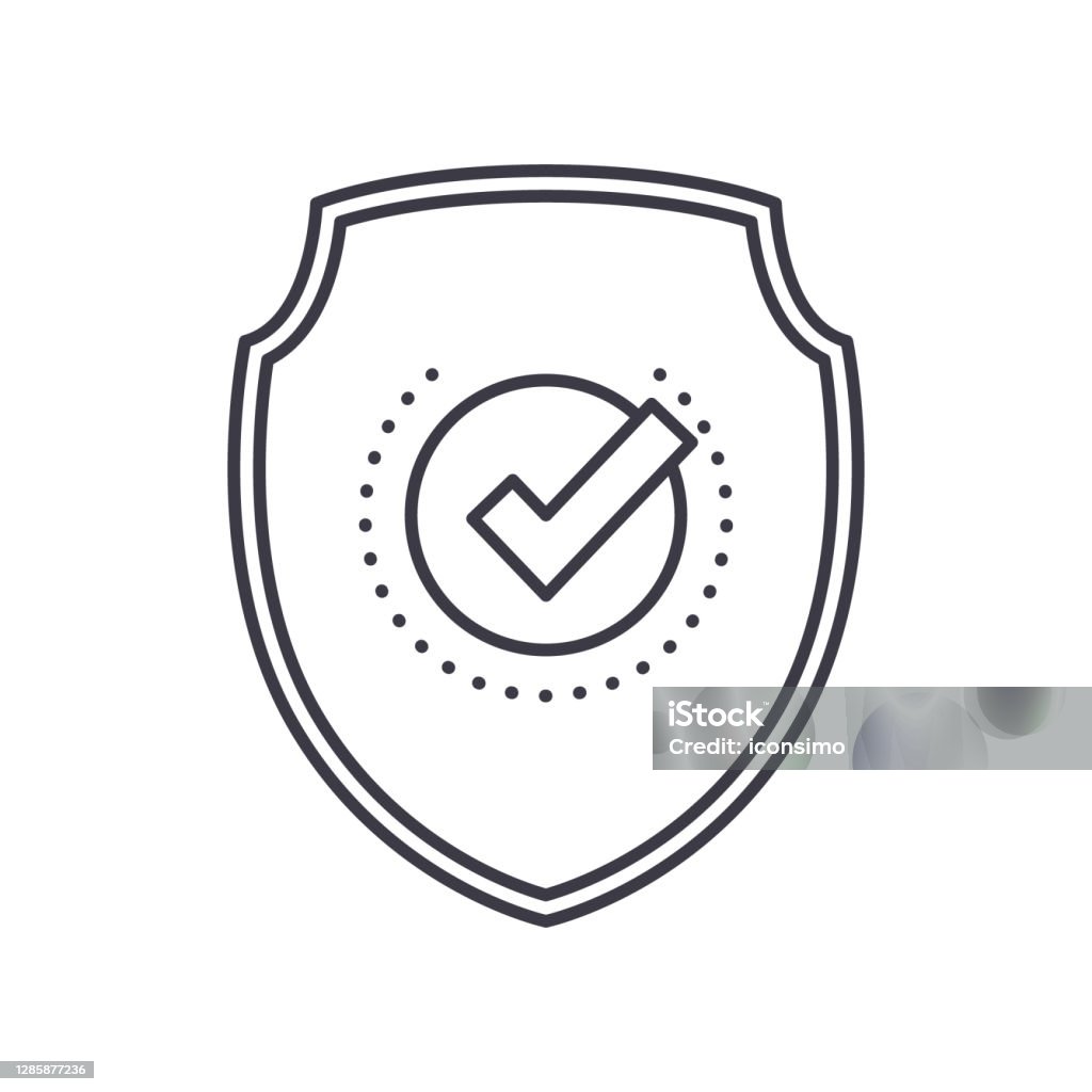Vetores De Ícone De Proteção Do Escudo Ilustração Isolada Linear Vetor