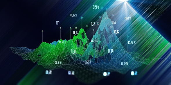 Big Data Latar Belakang Futuristik Dengan Algoritma Wireframe
