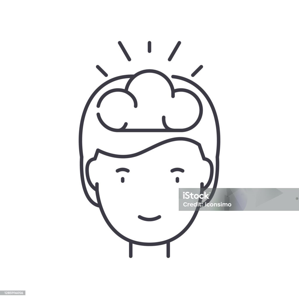 Ilustración De Icono De Pensamiento Positivo Ilustración Aislada Lineal