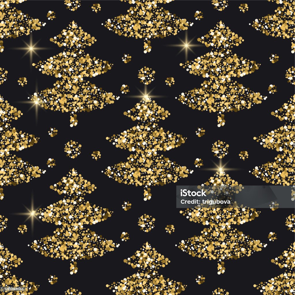 Gold Glitter Seamless Vector Pattern Stock Illustration Download
