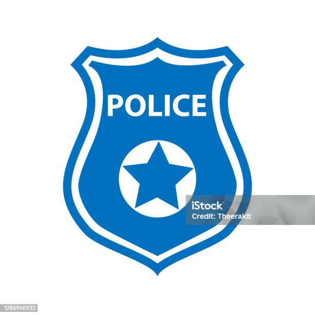 Icône Dinsigne De Police Sur Le Fond Blanc Signe De Police Symbole De