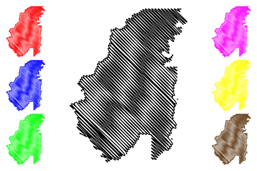 Franklin County Louisiane Carte Vectorielle Illustration Scribble