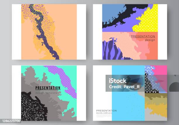 Tata Letak Vektor Template Desain Slide Presentasi Templat Multiguna