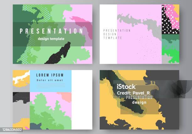 Tata Letak Vektor Template Desain Slide Presentasi Templat Multiguna