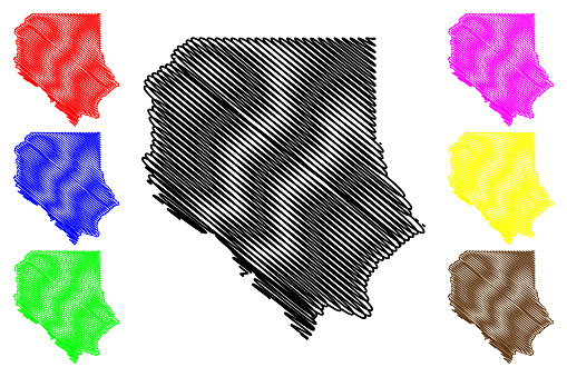 Livingston County Louisiane Carte Vectorielle Illustration Scribble