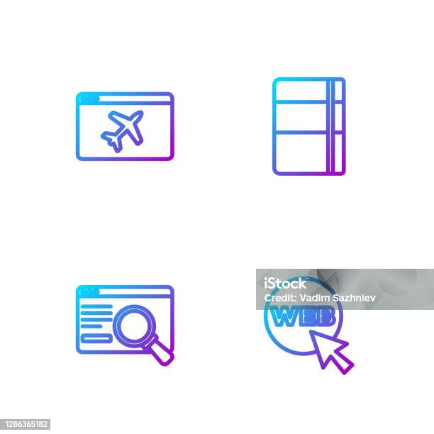 Vetores De Definir Linha Web E Design Gráfico Ui Ou Ux Modelo De Site E