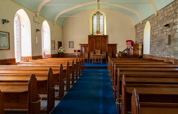Free Stock Photo of Church Interior With Pews and Checkered Floor ...