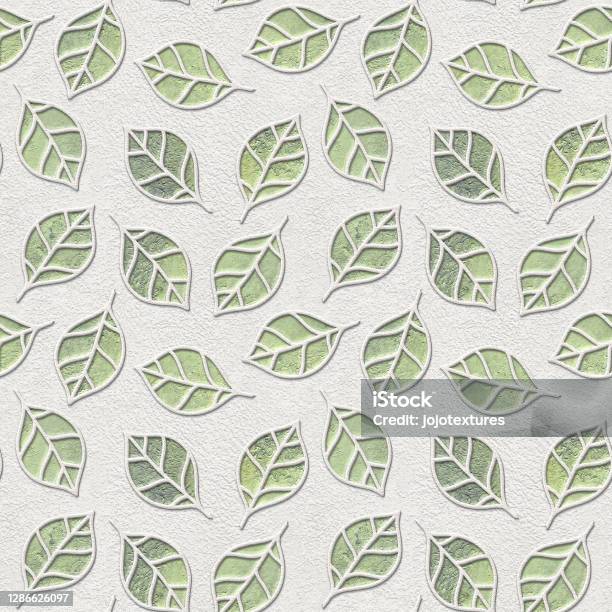 Plester Dinding Tekstur Mulus Dengan Pola Daun Tekstur Lega Ilustrasi