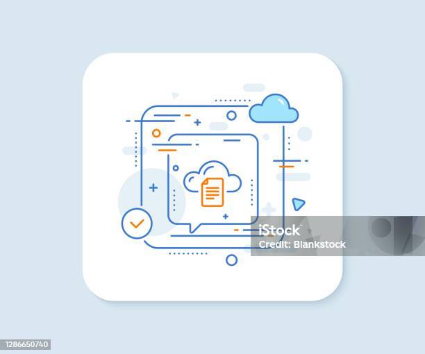 File Data Storage Line Icon Cloud Computing Sign Vector Stock
